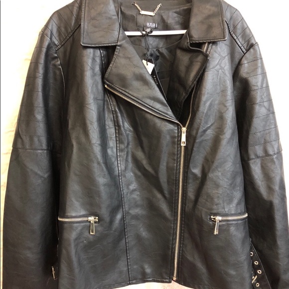 a.n.a | Jackets & Coats | Ana Black Plus Size Moto Jacket 3x Side ...